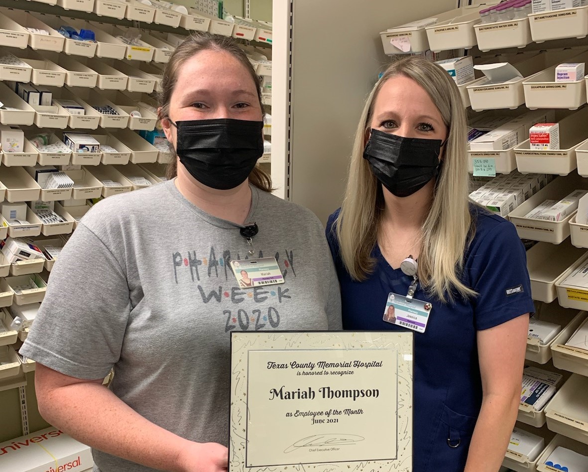 Mariah Thompson is June Employee of the Month | Texas County Memorial ...