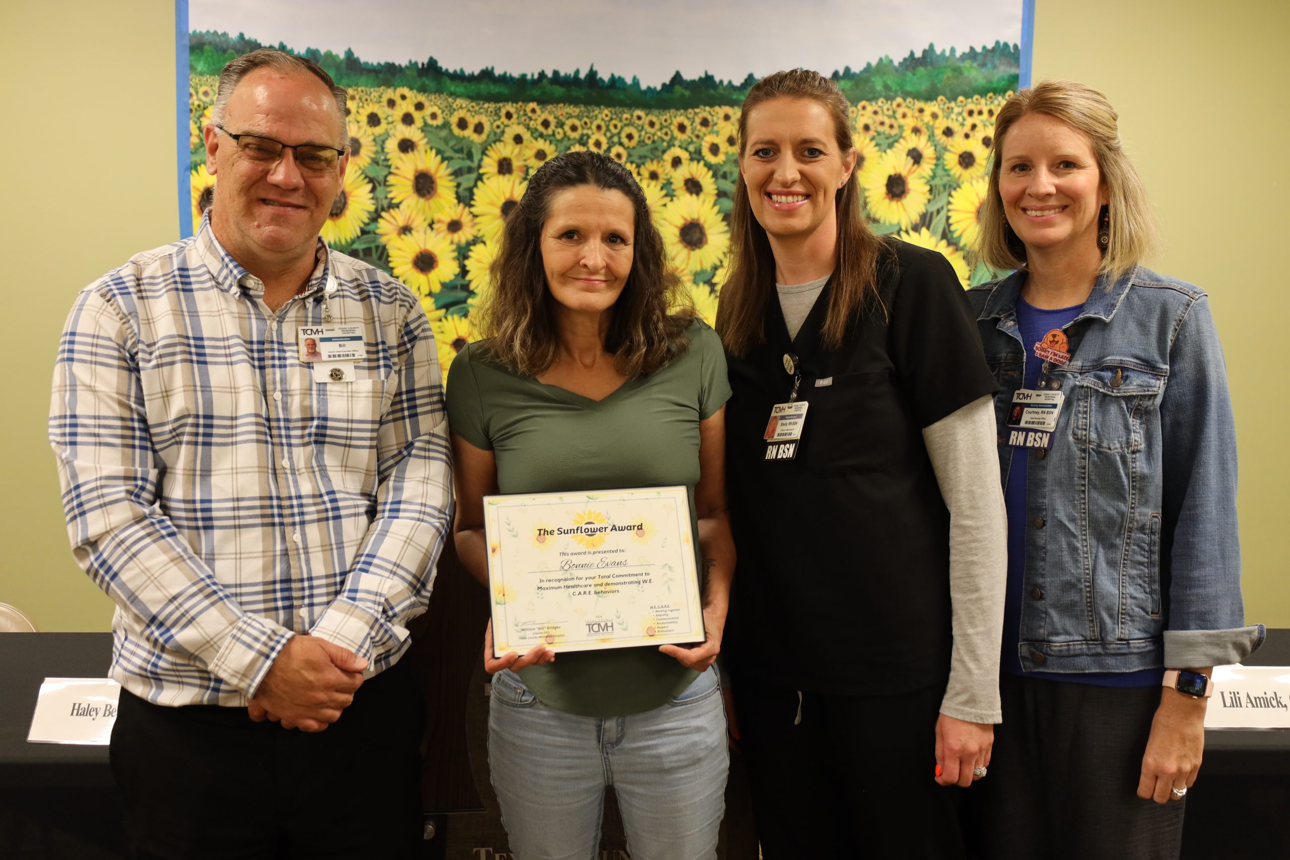 Sunflower Award Given at Hospital | Texas County Memorial Hospital